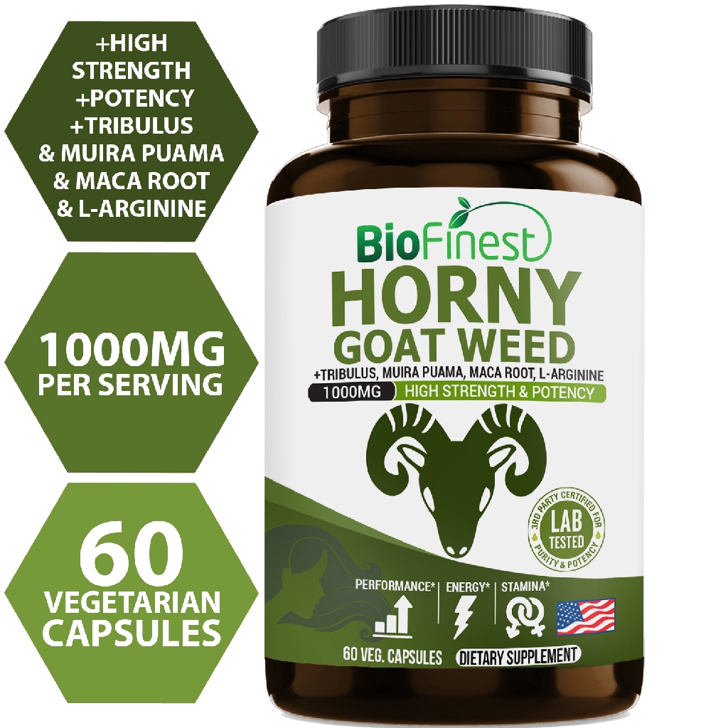 Biofinest Horny Goat Weed 1000mg - Maca Tribulus L Arginine - Men Women ...