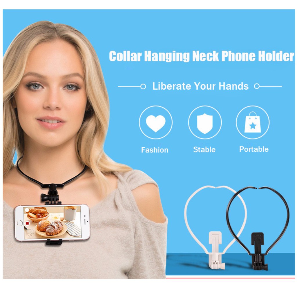 Hands free Neck Phone Mount Stand Selfie Camera POV Collar Mobile Phone ...