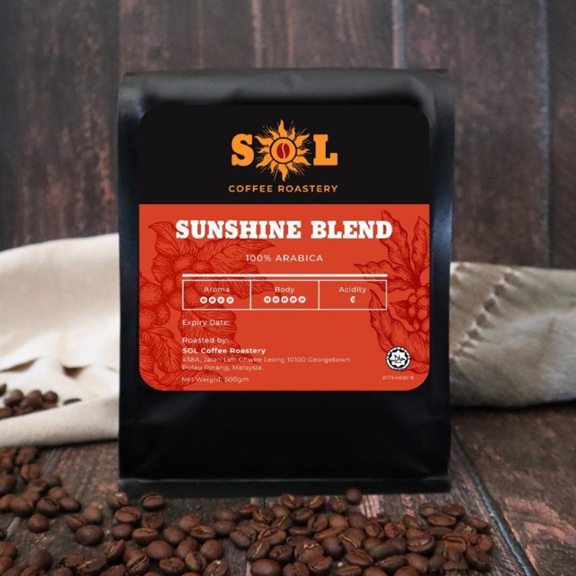% Arabica Coffee Bean (SOL Sunshine Blend) - Freshly Roasted | Shopee ...