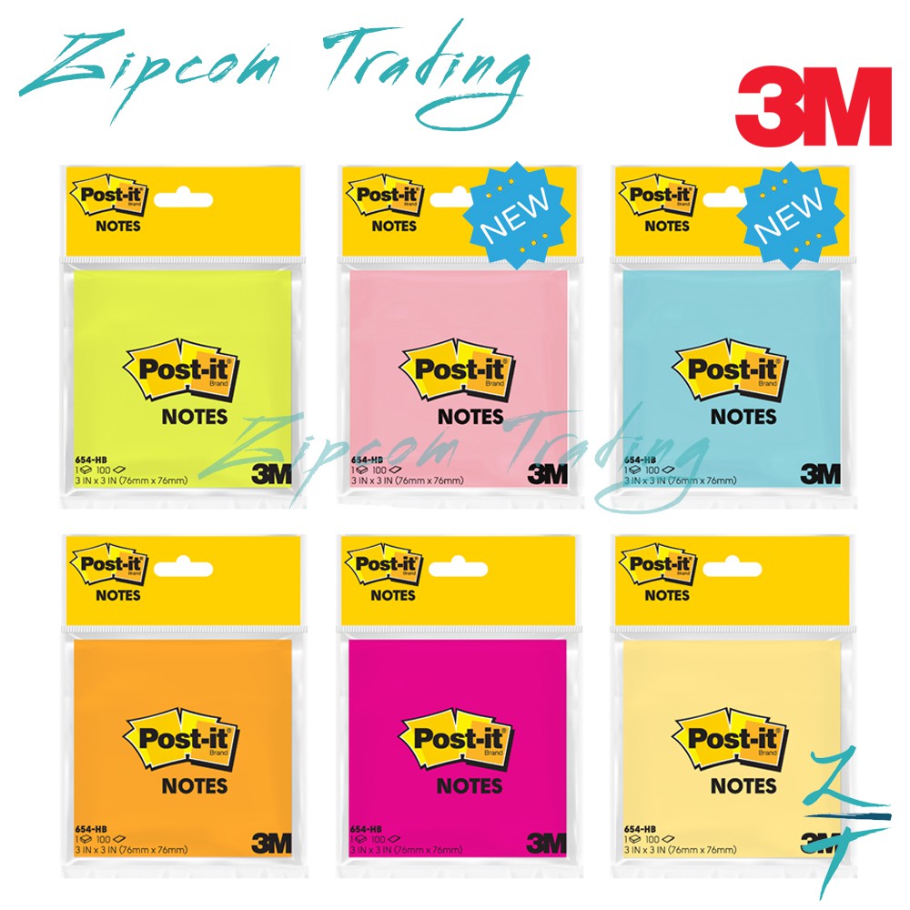3M Post-it Classic Notes In Header Bags (50 Sheets / 100 Sheets ...