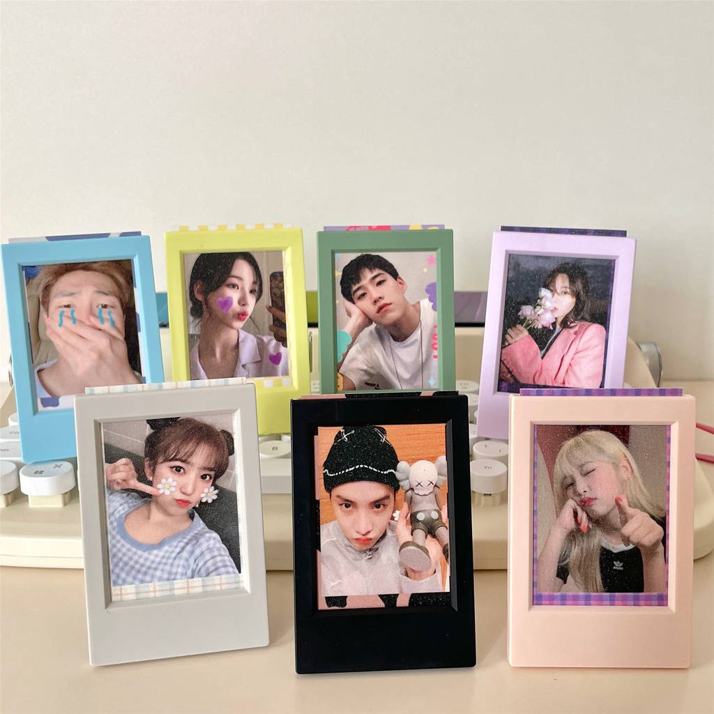 ins Candy Color Plastic Polaroid Photo Frame Mini10cm Stand Aidou Card ...