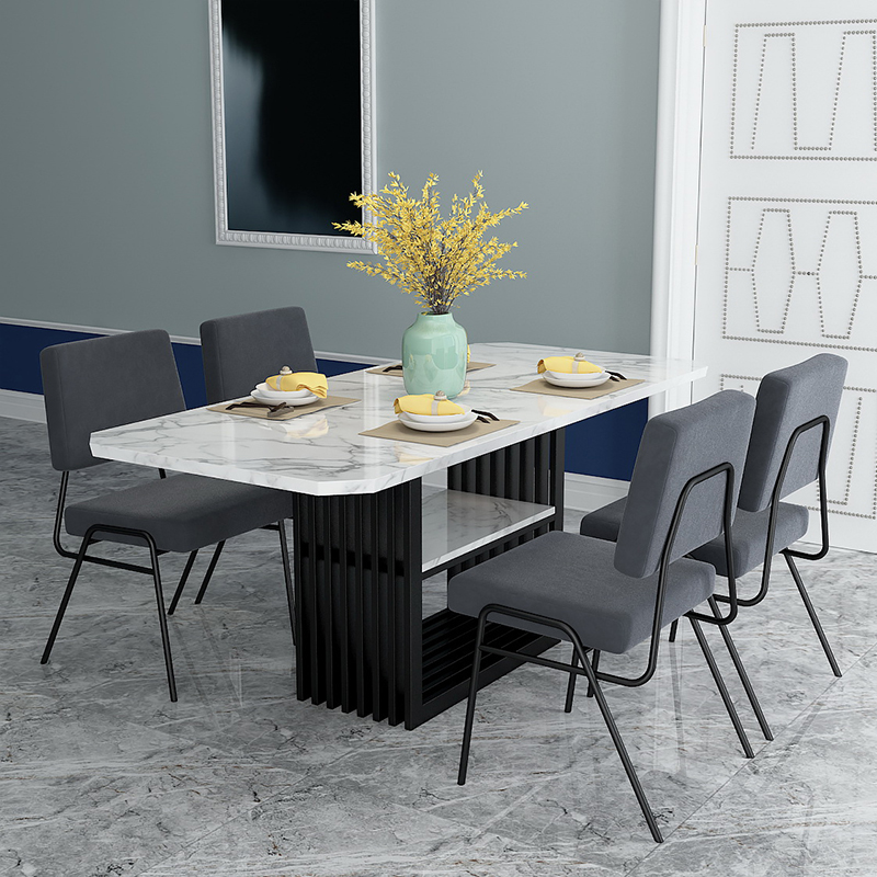 Reyu Nordic Simple Modern Dining Table Set Marble Table And Chair ...
