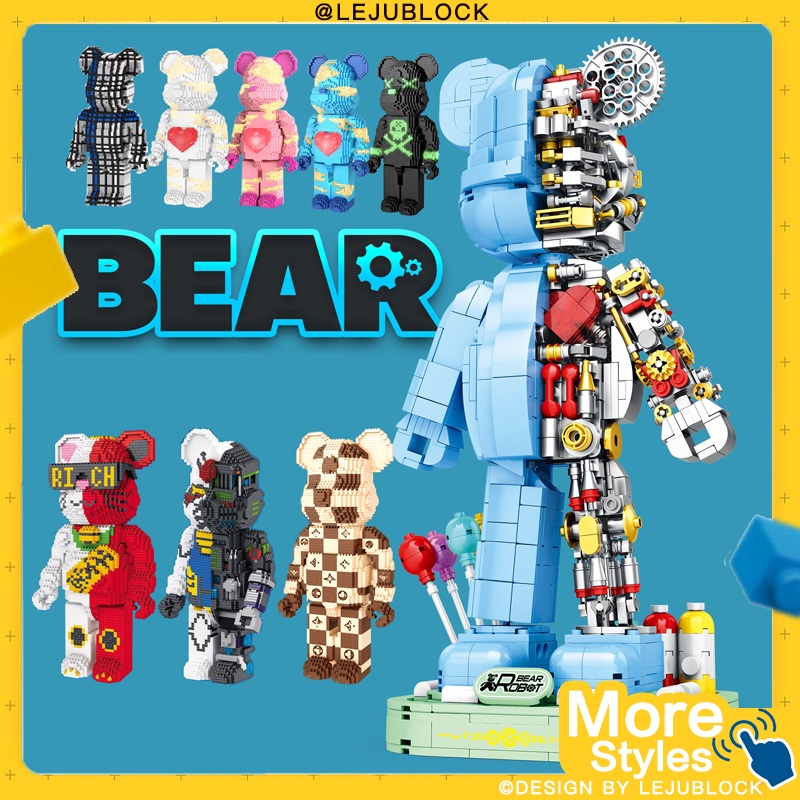 LEJUBLOCK💯】Bearbrick building blocks kaws nano block moc toys for kids ...