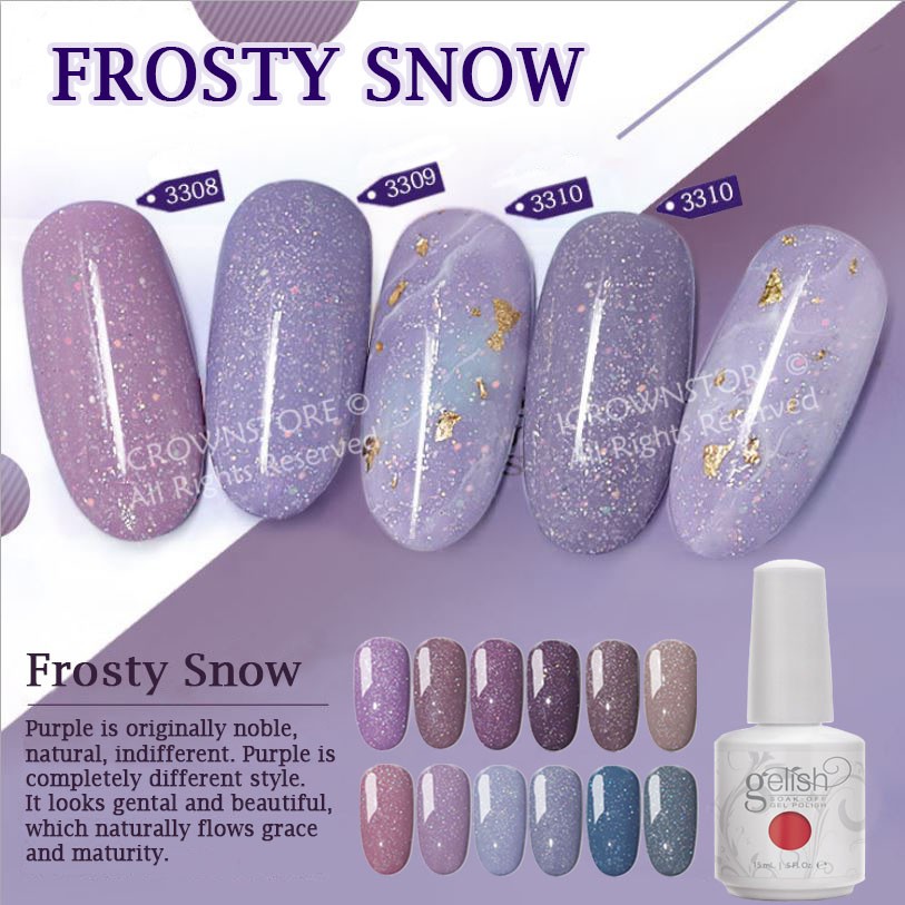 New Launch FROSTY SNOW Gelish Gel Nail Polish by Crown Gelish Soak Off ...