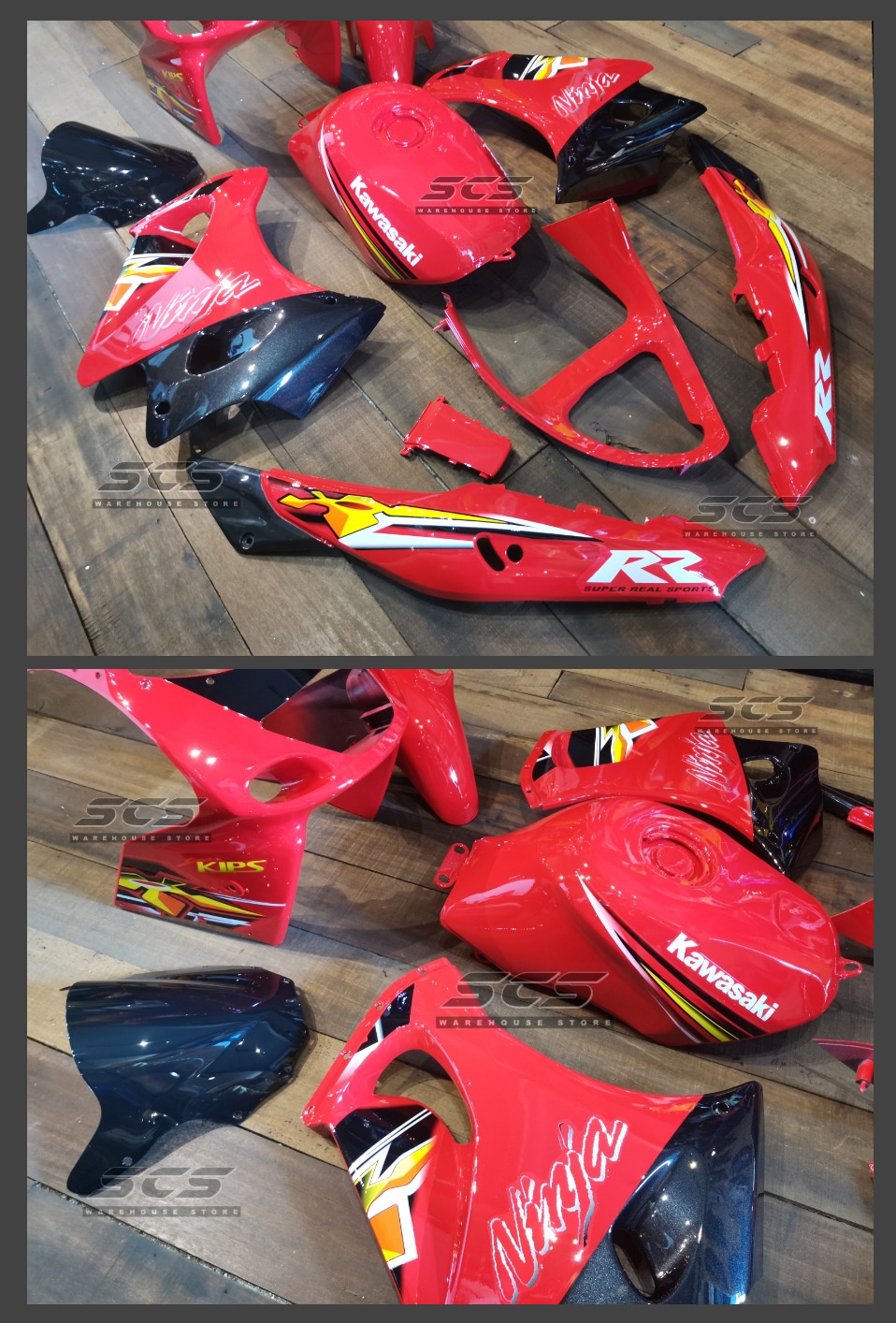 Kawasaki Ninja KRR150 Cover Body Set Red Black Accessories Motor ...