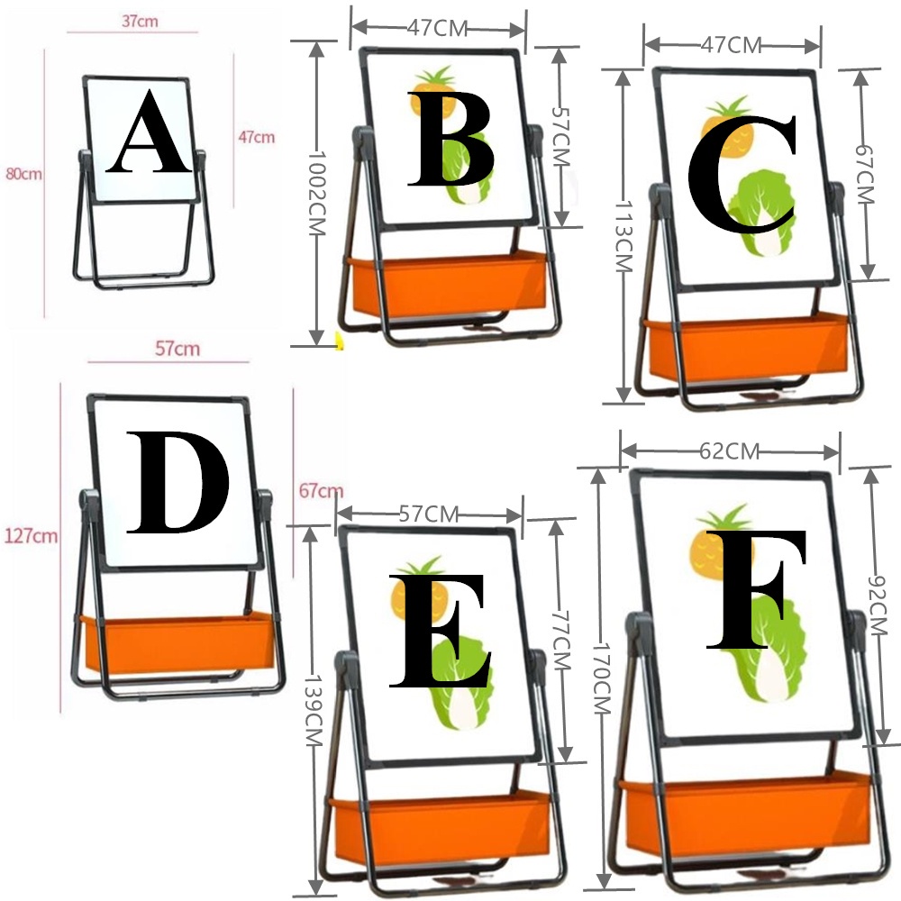 Stand Whiteboard Children's 360° Rotating Drawing Board Easel Height ...