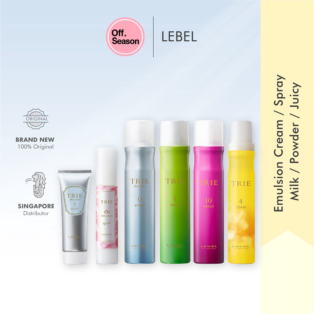 Lebel Trie Hair Styling Emulsion Cream / Spray / Milk / Powder / Juicy ...