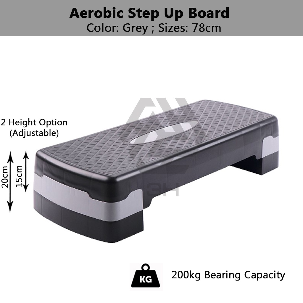 3H Adjustable Non-Slip Aerobic Step Up Board Stepper Fitness Workout ...