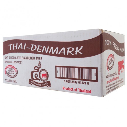 Thai Denmark UHT Milk Chocolate Flavour 250ml x 12 Packs.Halal | Shopee ...