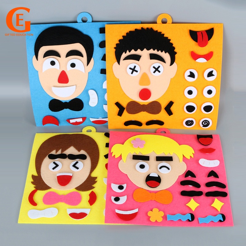 Parents Kid Facial Expression Puzzle Jigsaw Montessori Children ...