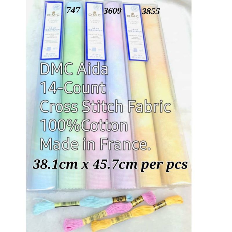 DMC Printed AIDA 14 Charles Craft 100% Cotton Kain Aida Cross Stitch ...