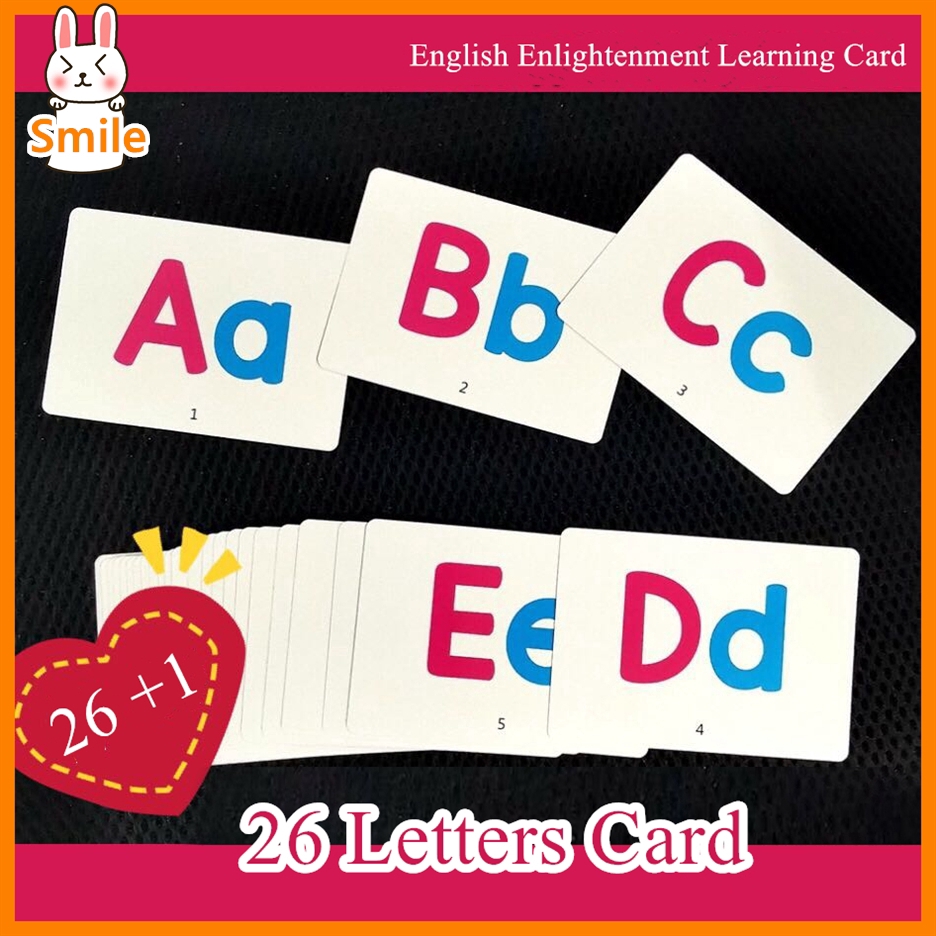 26 + 1 Early Learning English Alphabet Word Learning Card Education ...