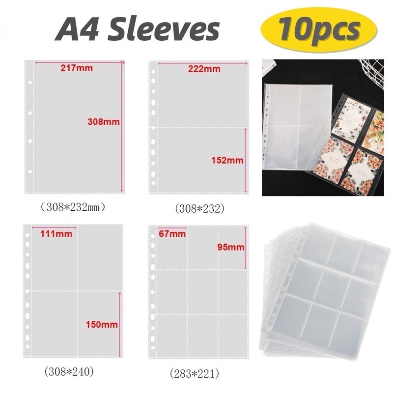 A4 Photocard Binder 9 Pocket Card Sleeves Polaroid KPOP Lomo Card Game ...