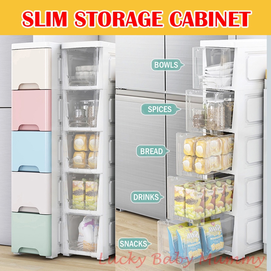 18/30cm Movable Slim Drawer Rack Kitchen Storage Box Big Capacity ...