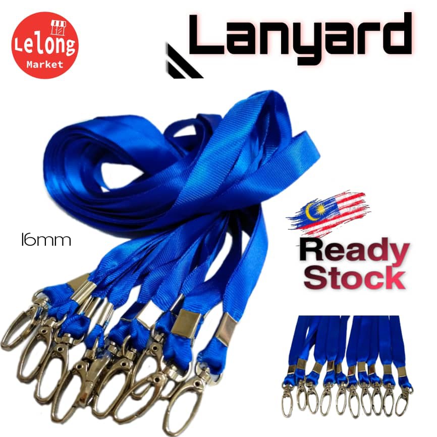 Lanyard 16mm Royal Blue Big Hook/ID Card / BLAND / PLAIN / Add on ...