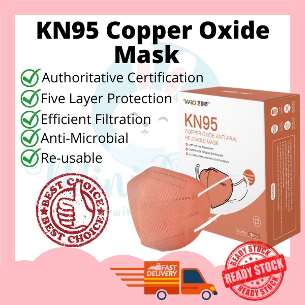 KN95 Copper Oxide 5ply Anti-Microbial WPD Face Mask Copper Oxide ...