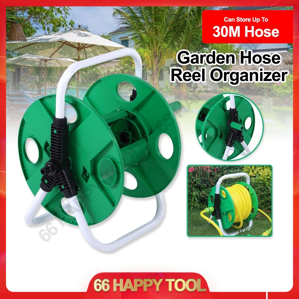 Portable Garden Hose Reel Organizer 30m Water Pipe Storage Rack Stand ...