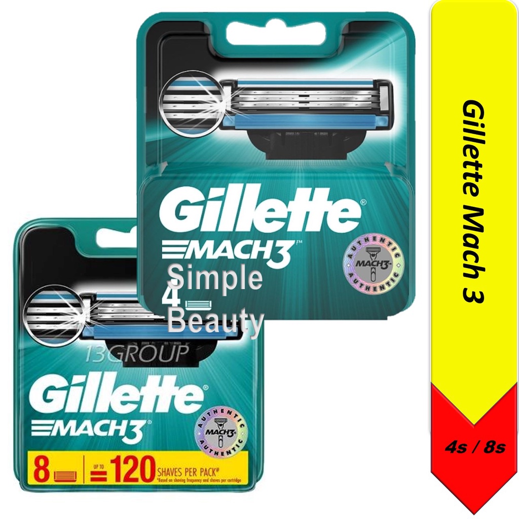Gillette Mach3 Razor Shaver Refill Cartridges 4s/8s | Shopee Singapore