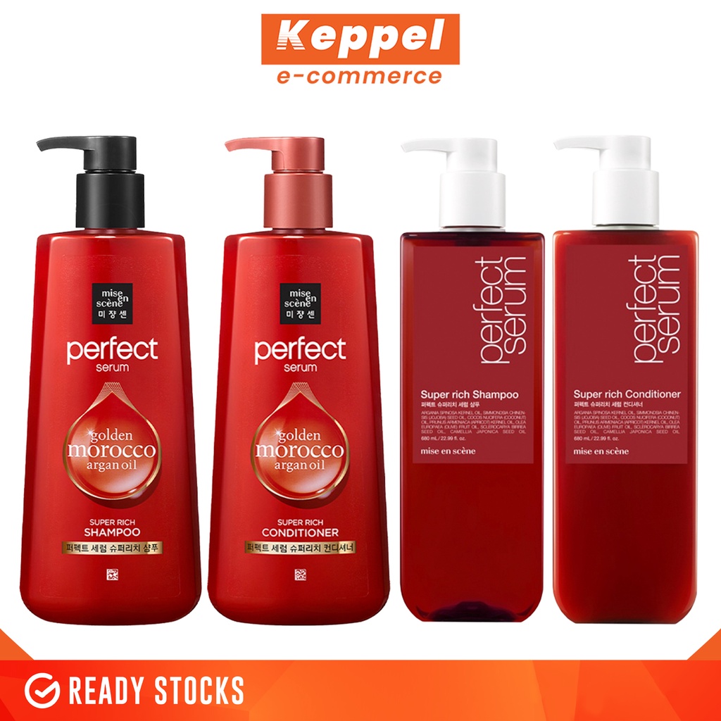 Mise en Scene Perfect Serum Super Rich Shampoo and Conditioner 680ml ...
