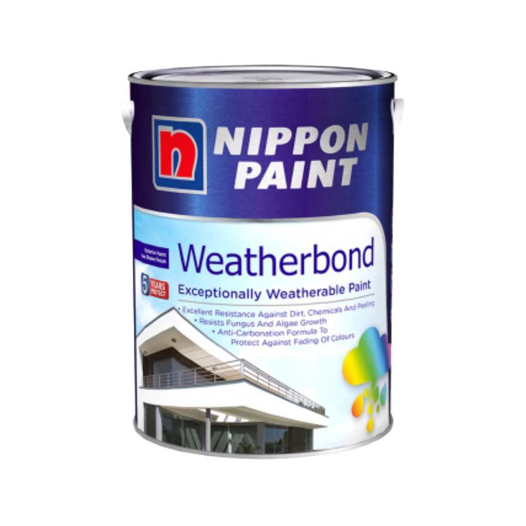 Nippon Paint Weatherbond 1L | 5L (Water-Based • Low Sheen • Exterior ...