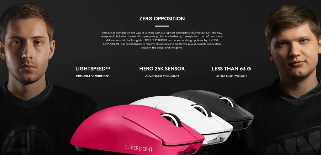 LOGITECH G PRO X SUPERLIGHT Wireless Gaming Mouse, Ultra-Lightweight (2 ...