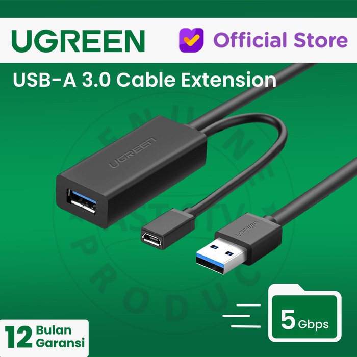 Ugreen USB 3.0 Extension Cable 5m, 10m with repeater - US129 | Shopee Singapore