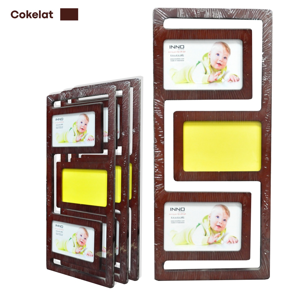 Photo Frame/Middle C Frame 6x4 Dark walnut w/ (3)6x4 op. crossbar,01700 ...
