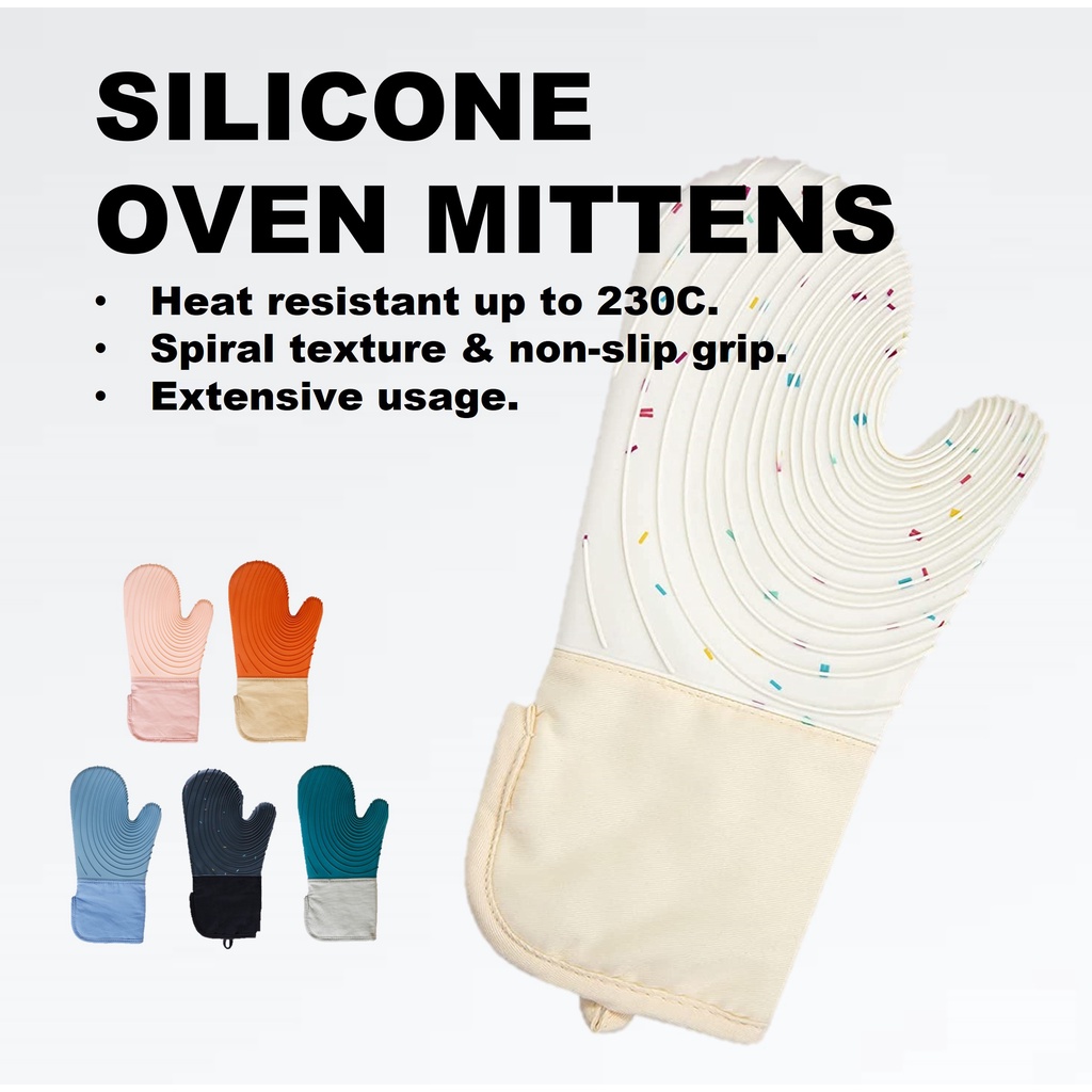 Silicone Oven Mittens Kitchen Gloves Mitts Baking | Shopee Singapore