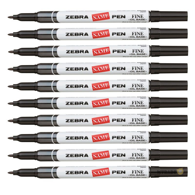 [10 Pcs/Box] Zebra Name Pen Fine Point Permanent Marker | Shopee Singapore