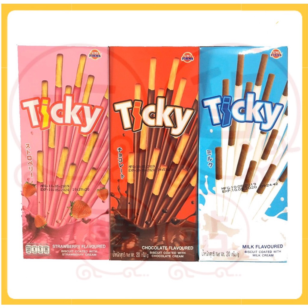 Thailand TICKY Stick Chocolate / Milk / Strawberry 22g Chocolate ...