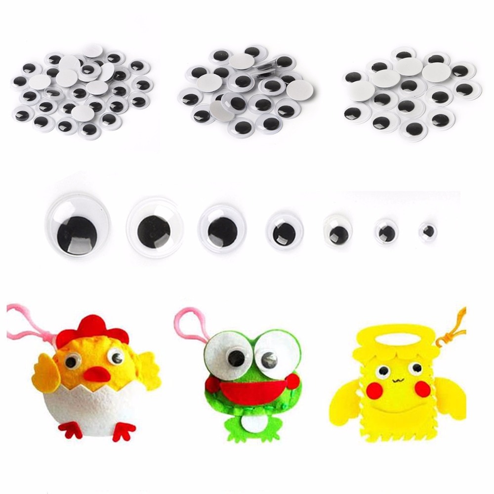50-500pcs Self-adhesive 5-24mm Animal Moving Eyes For Toys Dolls Googly ...