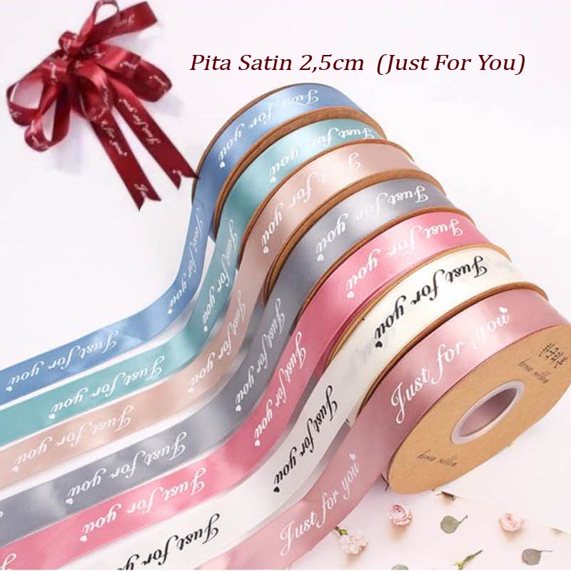 10M / Roll Gift Wrapping Ribbon Tape Flower Bandage 25mm Just for You ...