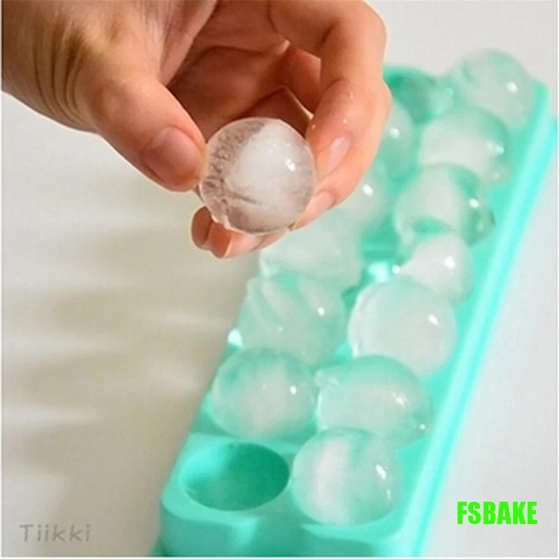 [FSBAKE] 14 Grid 3D Round Ice Molds Home Bar Party Use Round Ball Ice ...