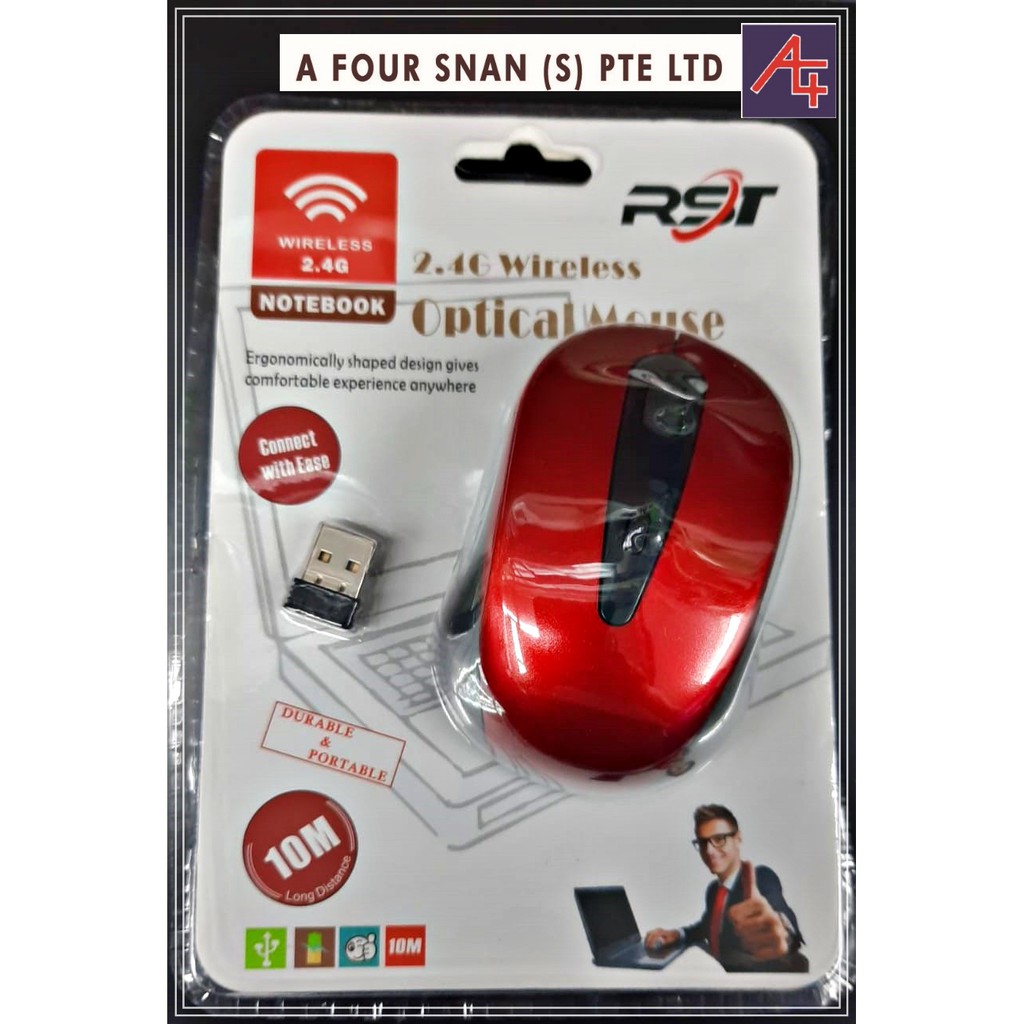 Wireless 2.4G Optical Mouse (RED) | Shopee Singapore