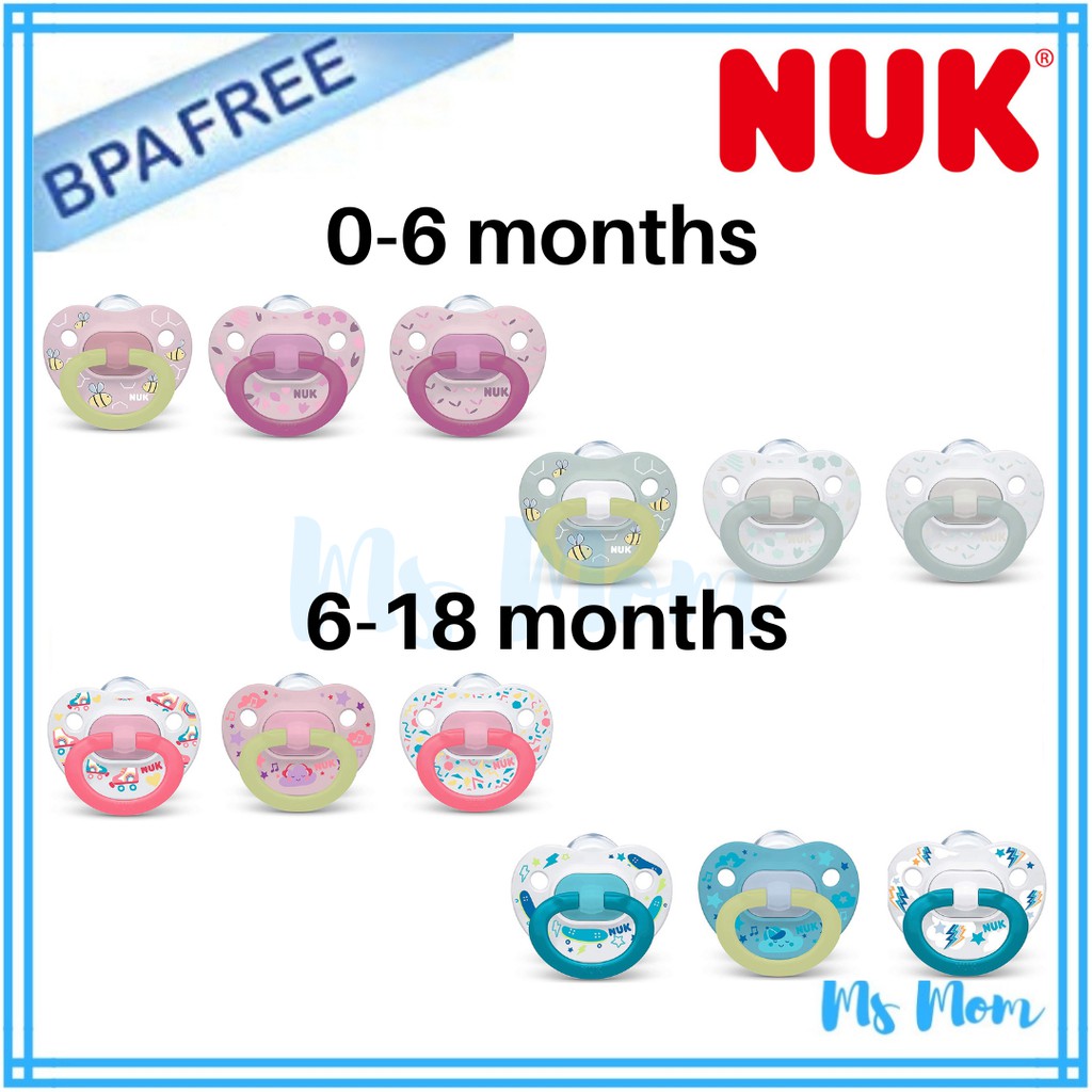 NUK Pacifier Value Pack (3 pcs) 0-6m and 6-18m | Shopee Singapore
