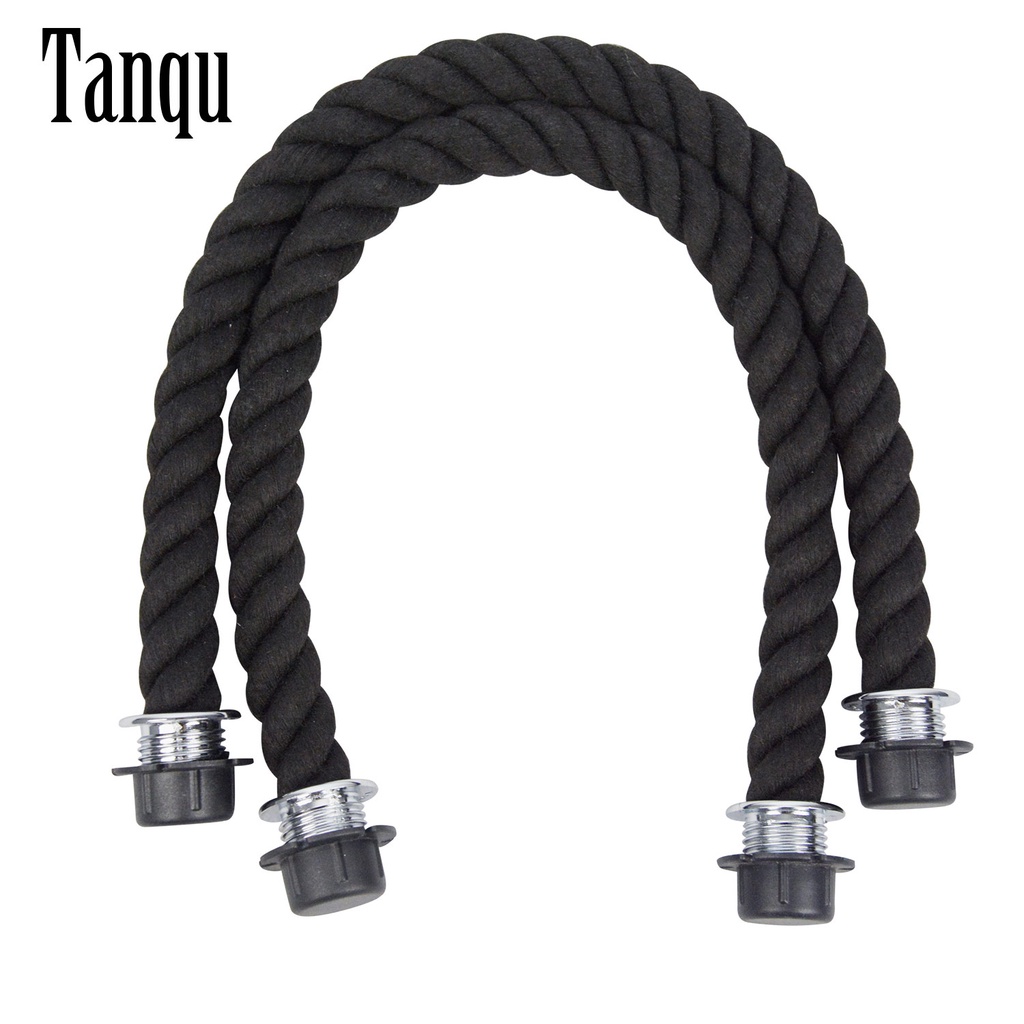 New Tanqu 1 Pair Long Short Black Natural Hemp Rope Handle For O Bag ...
