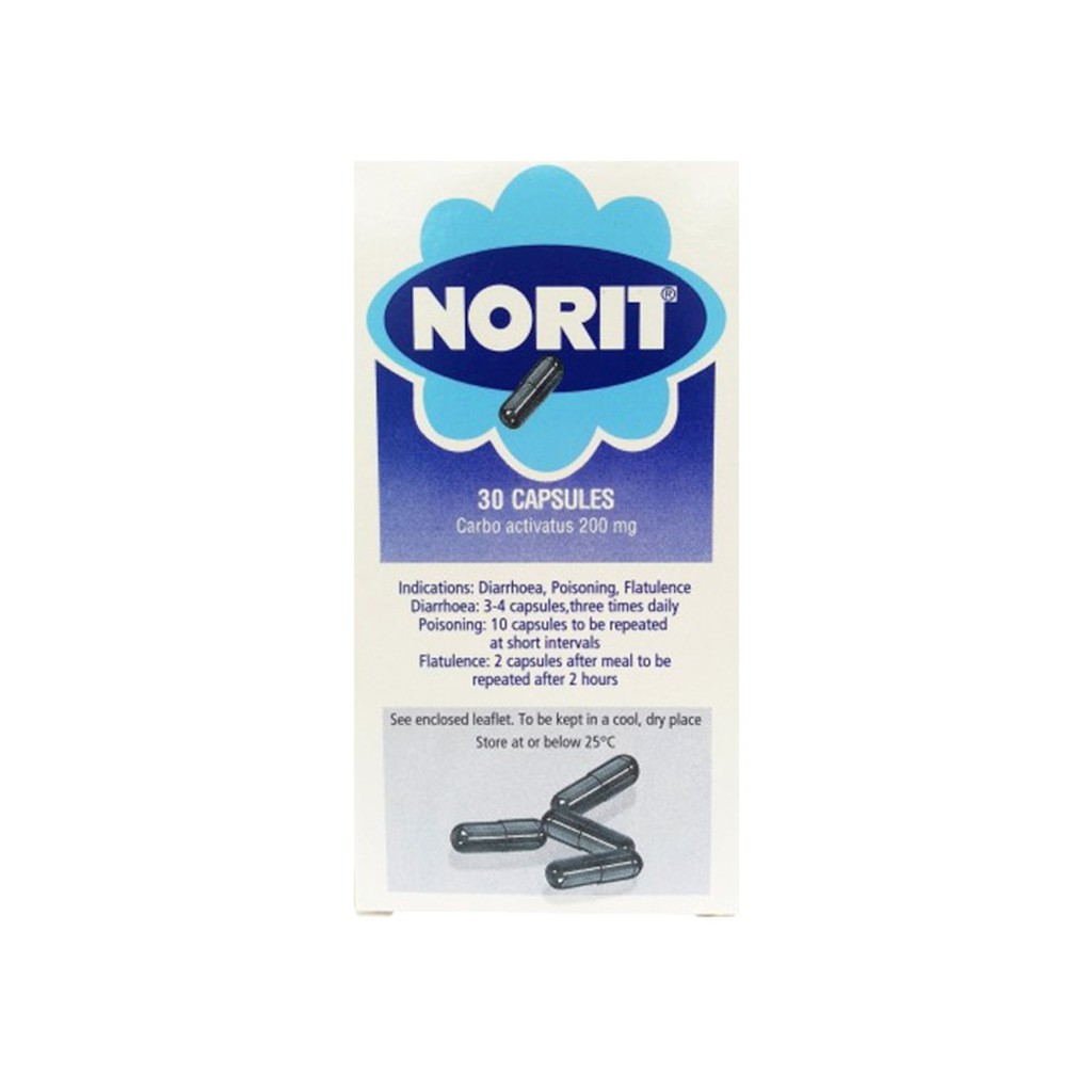 Twin Pack 2 X Norit 200mg Activated Charcoal Capsules 30s | Shopee ...