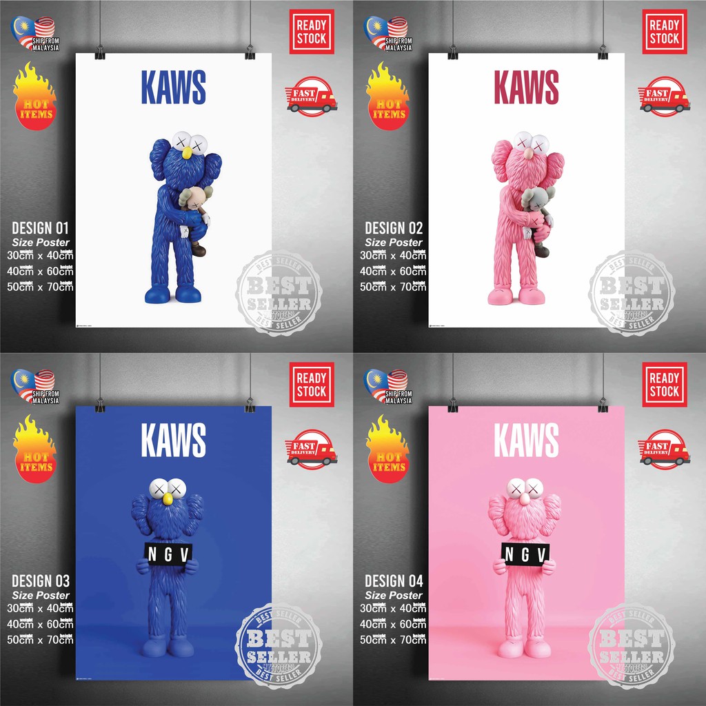 KAWS Poster Sticker Brand Fashion modern style Wall Sticker Deco art ...