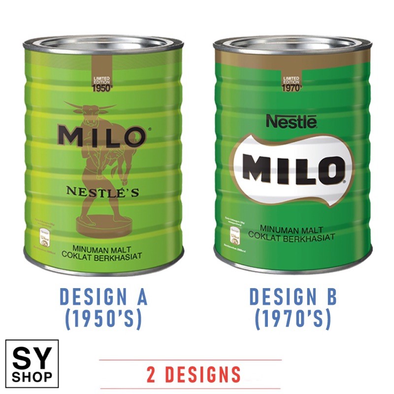Milo Tin 1.7kg (1.5kg Free 200g) Limited Edition Vintage Tin 1950s ...