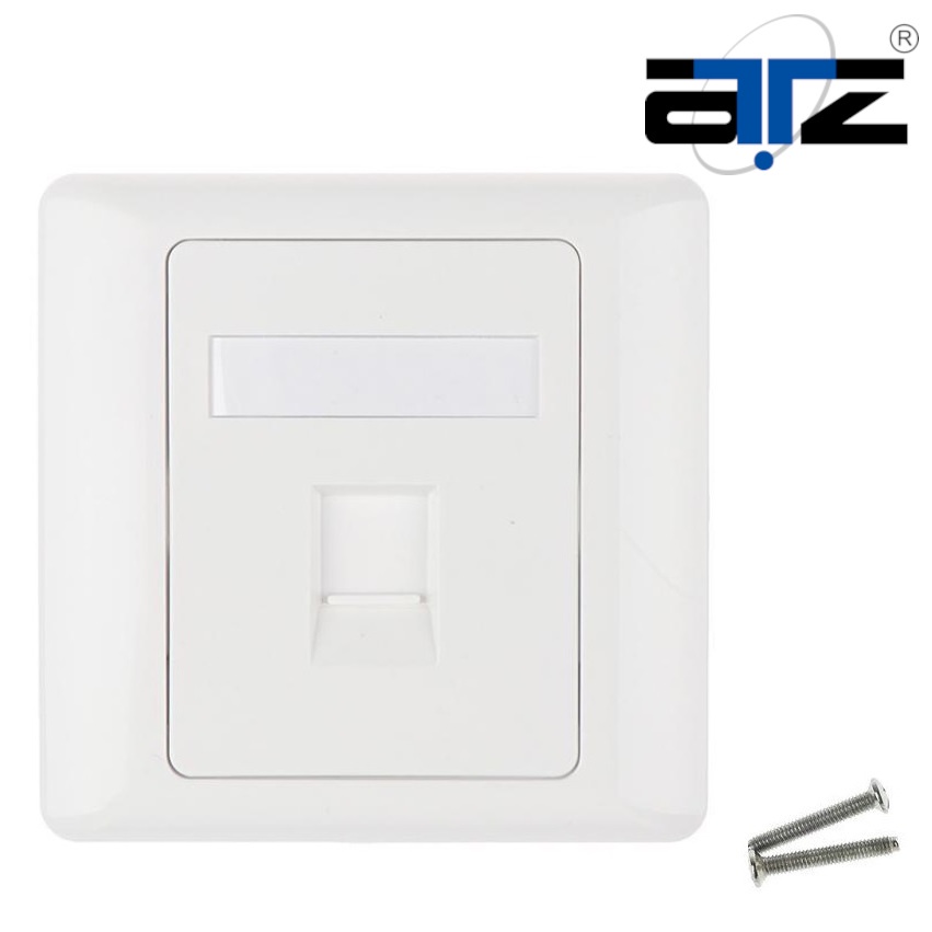 ATZ Wall Plate (1 Port/2 Port/4 Port), Keystone White (86 x 86), RJ45 ...