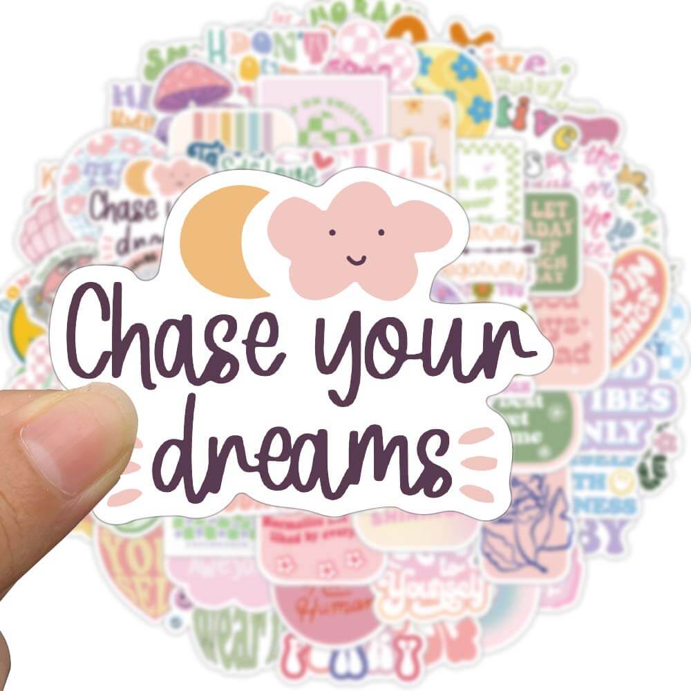 【Large sticker】100pcs Danish Pastel Stickers English Phrases Decals For ...