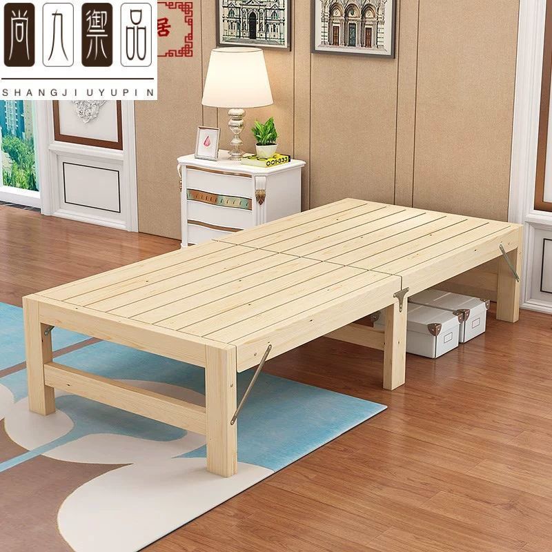 Wood Foldable Solid Single Bed Frame 180cm Long Other Sizes Can Be ...
