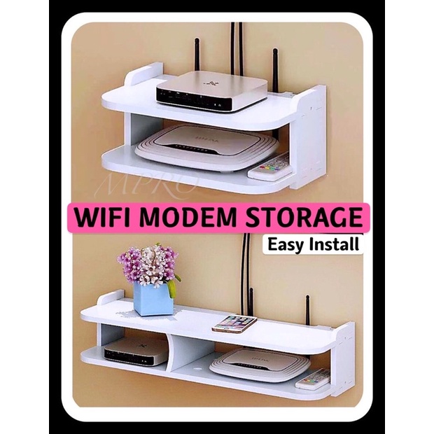 Router DVD Player TV Rack Set-Top Box Floating Storage Shelf Wall Modem ...