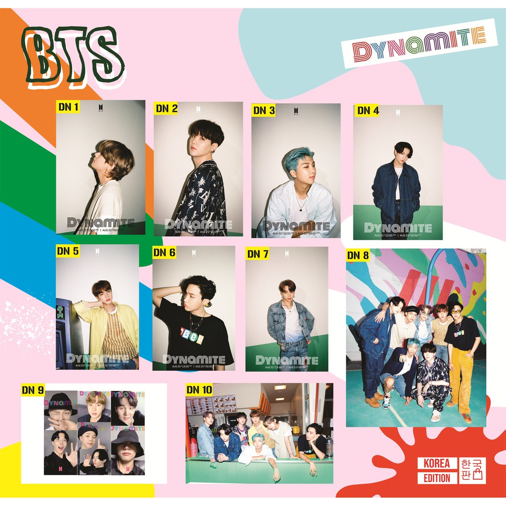Pre ORDER Poster BTS DYNAMITE Jungkook V Jimin RM Suga J-HOPE BANGTAN ...