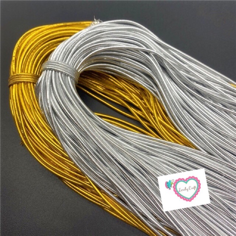 Gold Silver Elastic Cord/Stretchable Cord (5meters)/Tali Emas/Tali ...