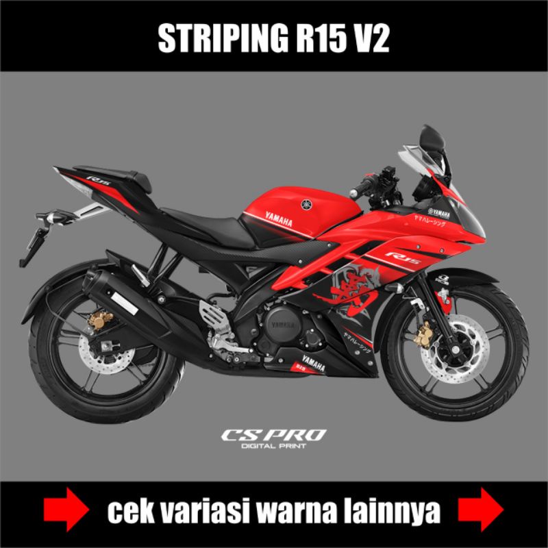 Yamaha R15 V2 Striping Yamaha R15 V2 Decal Custom Japanese Dragon ...