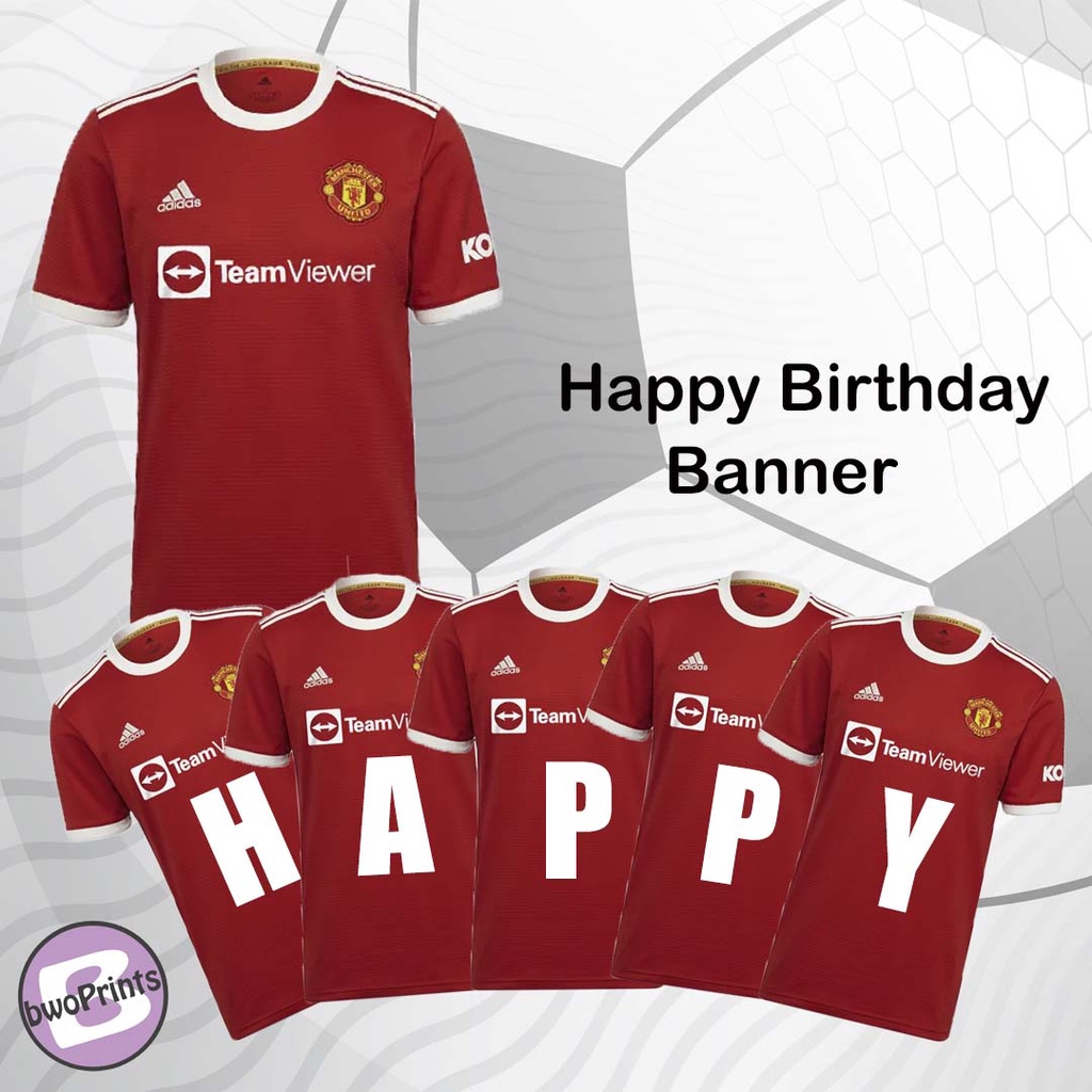 Manchester United Football Club Happy Birthday Banner Party Baby Shower ...