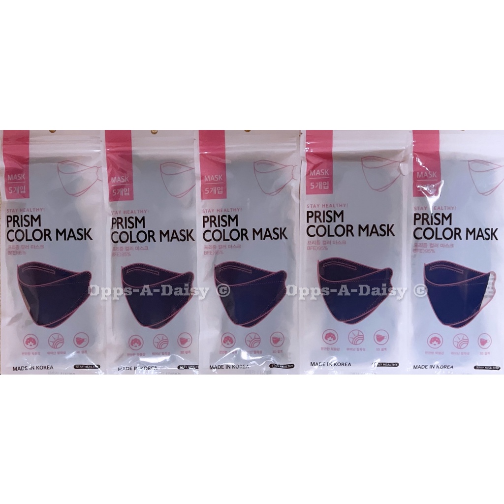[FREE GIFTS] KFAD (3-PLY) NAVY BLUE PRISM LOVESOME ADULT MASK KOREA 3D ...