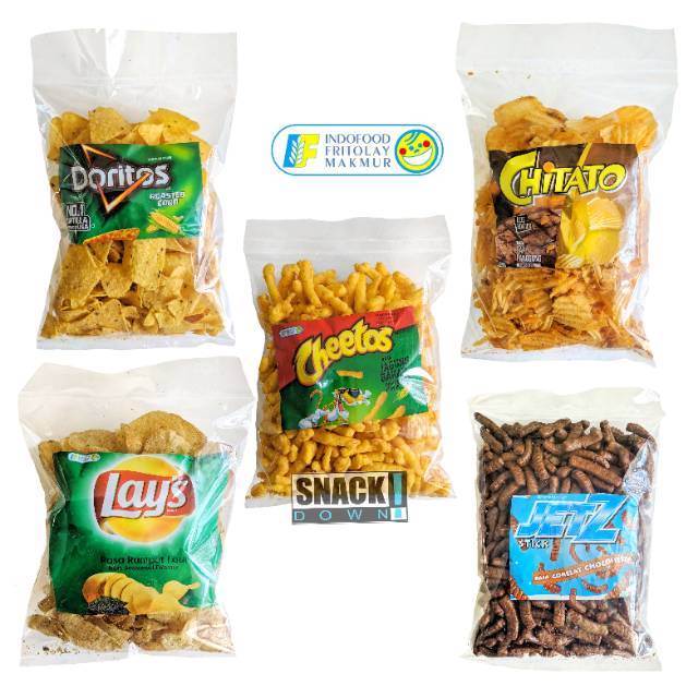 Indofood Kiloan Snacks | Chitato | Cheetos | Doritos | Jetz 250g ...