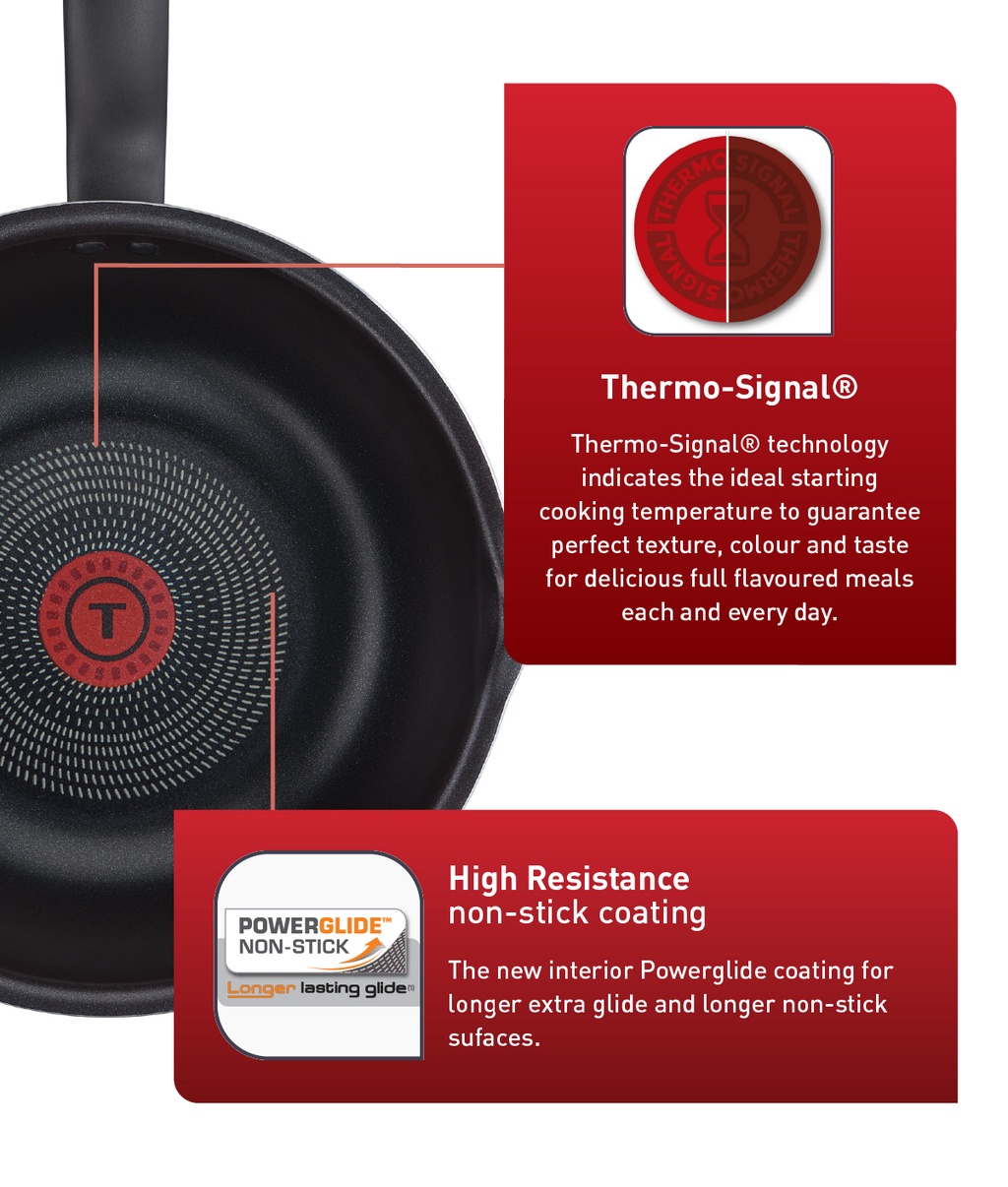 Tefal So Red 6pc Set (Frypan 20cm + Frypan 28cm + Wokpan 28cm With Lid ...